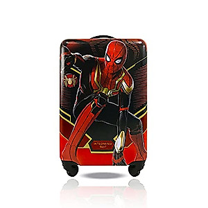 Fast Forward Spiderman No Way Home Hard-Sided Tween Spinner Luggage 20 Inches Carry-On Travel Trolley Rolling Suitcase for Kids