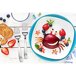 9 Piece Stainless Steel Kids Forks - Child and Toddler Safe Flatware - Kids Utensil Set - Metal Kids Cutlery Set - Includes a Total of 9 Small Kids Forks
