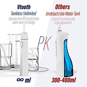 Portable Water Flosser for Teeth Professional Cordless Dental Oral Irrigator, Tankless and Rechargeable IPX7 Waterproof Dental Water Flosser for Home and Travel, Braces & Bridges Care