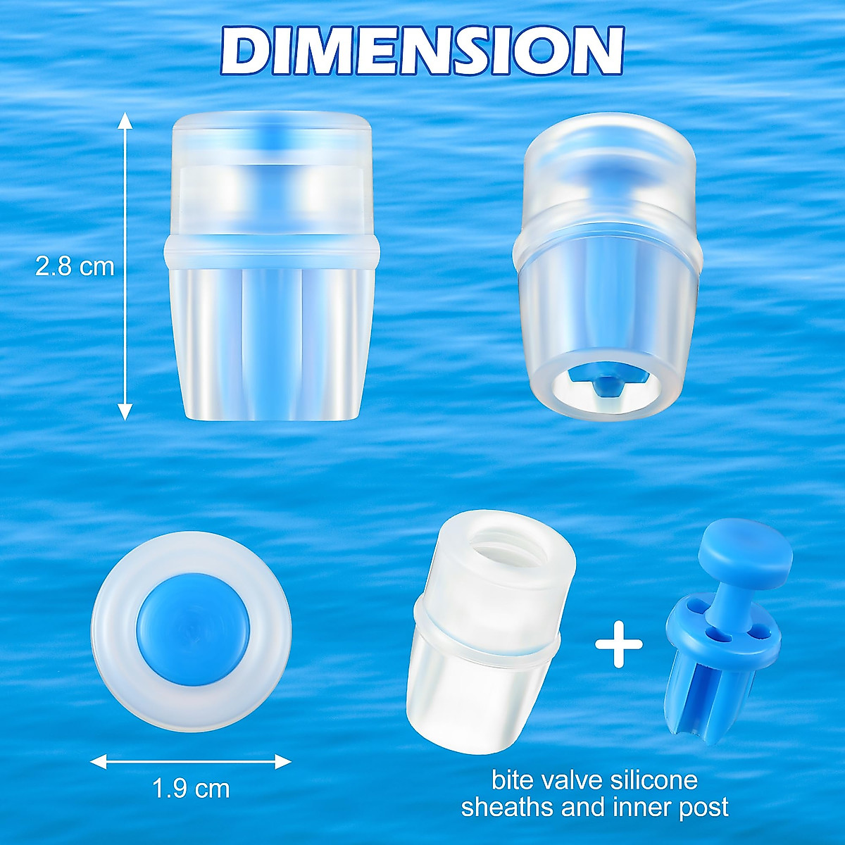 Enhon 4 Packs Bite Valve Replacement Sheath for Water Bladder, Compatible with Osprey Packs Hydraulics Reservoirs, Hydration Pack Bite Valve Silicone Nozzle Mouthpiece Replacement