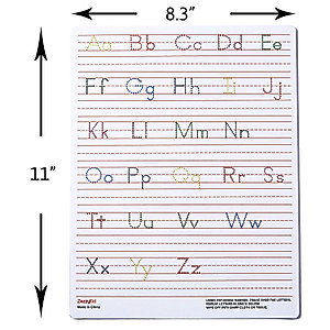 Handwriting Practice Letter Tracing for Kids: Board for Cursive & Printing Style with Dry Erase Marker for Preschooler - Reusable Wipe Clean ABC Alphabet Learn to Write, 8.3 x 11 Inches