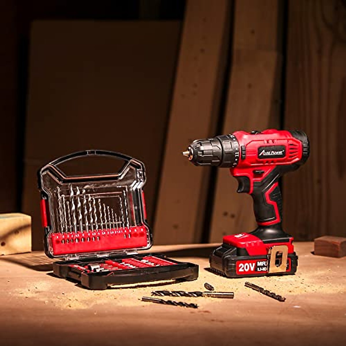 AVID POWER 20V Cordless Drill Set 320 In-lbs Torque Power Drill/Driver Kit with 41pcs Accessories and Drill Brush, 2 Variable Speed, 3/8'' Keyless Chuck