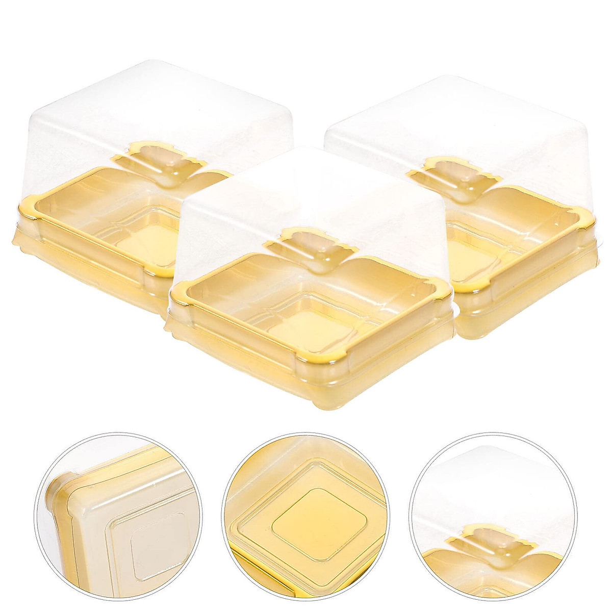 Alipis 50pcs Cheese Crackers Disposable Food Containers Mini Cupcake Boxes Cheese Its Crackers Cake Container Clear Boxes for Favors Muffin Container Moon Cake Boxes Round Sandwich