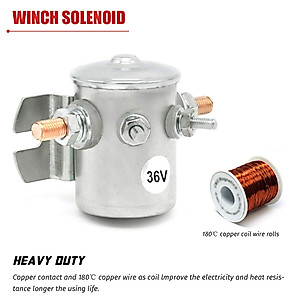 36 Volt Continuous Duty Solenoid Relay 4 Terminal For Marathon Ezgo TXT Series,1980-2010 Electric Golf Cart Max 200A Replaces # 70-120224 11761-G1 27855-G01 27855-G02 31680-G1 24080 E-Z-Go 11761GA