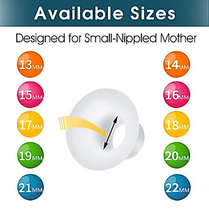Begical Flange Inserts 22mm for Medela/Spectra/tsrete/momcozy/Elvie/Motif Luna/Ameda MYA Breastpump 24mm Breast Shields. Reduce 24mm Nipple Tunnel Down to 22mm