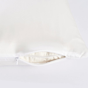 Oeko-TEX Certified White Silk Pillow Cases Made in USA, 100% Real Silk Pillowcase for Hair and Skin, 22 Momme Natural Mulberry Silk Cooling Pillow Cases Standard Size,1 Pc 20"x26" (Standard, White)