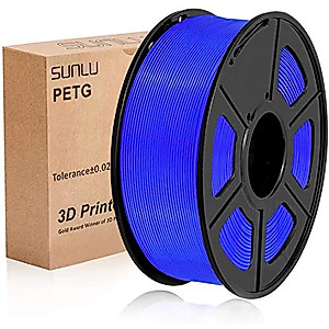 SUNLU PETG 3D Printer Filament, PETG Filament 1.75mm Dimensional Accuracy +/- 0.02 mm, 1 kg Spool, PETG Blue