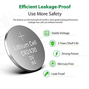 LiCB 10 Pack CR2430 3V Lithium Battery CR 2430