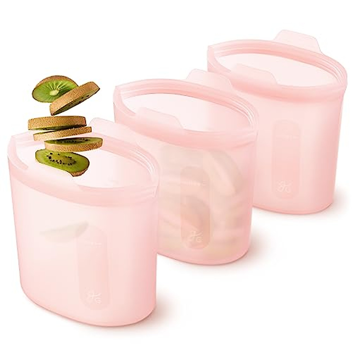 Greater Goods Reusable Silicone Containers for Food Storage, BPA- Free, Microwave, and Oven Safe, Pink, 24 Oz (1 Set of 3)