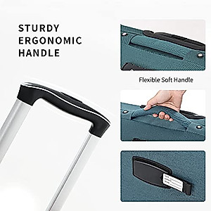 Merax Softside Luggage Set Softshell Lightweight 3 Piece Spinner Suitcase 22" 26" 30" (New Green)