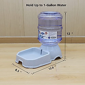 Automatic Dog Cat Water Dispenser,Gravity Multi Pet Drinking Fountain,Set with Pet Bowl for Medium Dog Puppy Kitten, 1 Gallon/ 3.8L Capacity Not for Large Pets (Waterer)