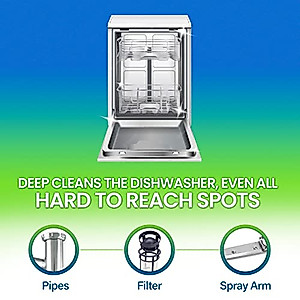 True fresh dishwasher cleaner tablets 18-Pack of 20g deep cleaning dishwasher tablets for 18 months supply, Heavy duty degreaser dish washer clean pods formulated to clean smelly Dish Washer machines