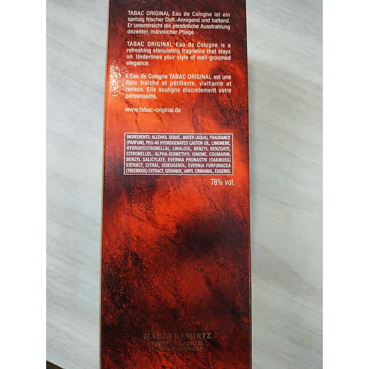 Tabac Original By Maurer & Wirtz For Men. Eau De Cologne Spray 3.4 Ounces