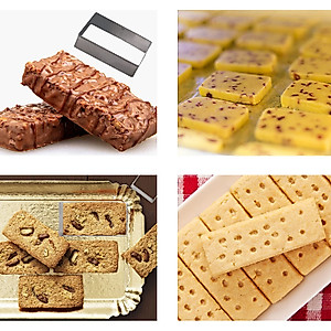 Kyerbaino 5Pcs Rectangle Cookie Cutter Set, Stainless Steel Biscuit Baking Molds Fondant Cake Cookie Cutter Rectangle Shaped Cutter