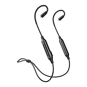 MEE audio BTX1 Bluetooth wireless universal MMCX adapter cable with Qualcomm aptX® technology, microphone, and remote (Black)
