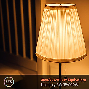 Maelsrlg 3-Way Light Bulbs, 30 70 100 Watt Equivalent, Soft White 2700K, A19 Three Way LED Bulbs, 3W/8W/10W, E26 Medium Base, Pack of 4