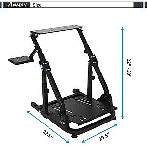 Anman G25 Racing Simulator Cockpit Stand Fit for Logitech PRO G27 G29 G920,Fanatec,Thrustmaster T500RS T300RS Adjustable Foldable Height Gaming Steering Wheel Shifter Mount NO Steering wheel and pedal