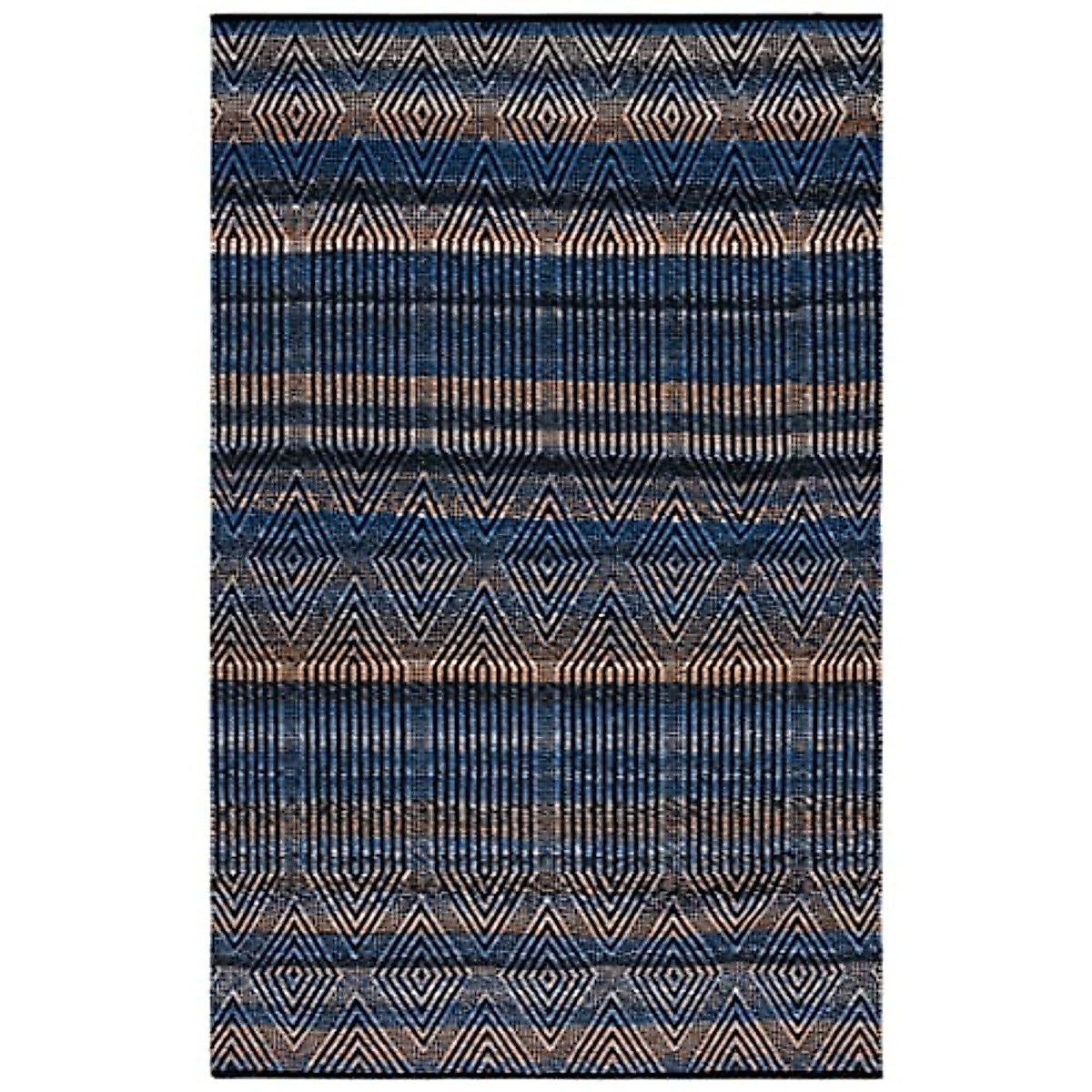 Safavieh Natura Collection 3' x 5' Blue/Orange NAT932M Handmade Contemporary Geometric Area Rug