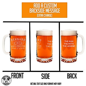 Personalized Gifts for Men Etched 16oz Glass Beer Mug - Customized Beer Gifts for Men, 40th Birthday Gifts for Brother, Custom Gifts for Him Man Father Dad, Regalos Personalizados para Hombre, Bernard