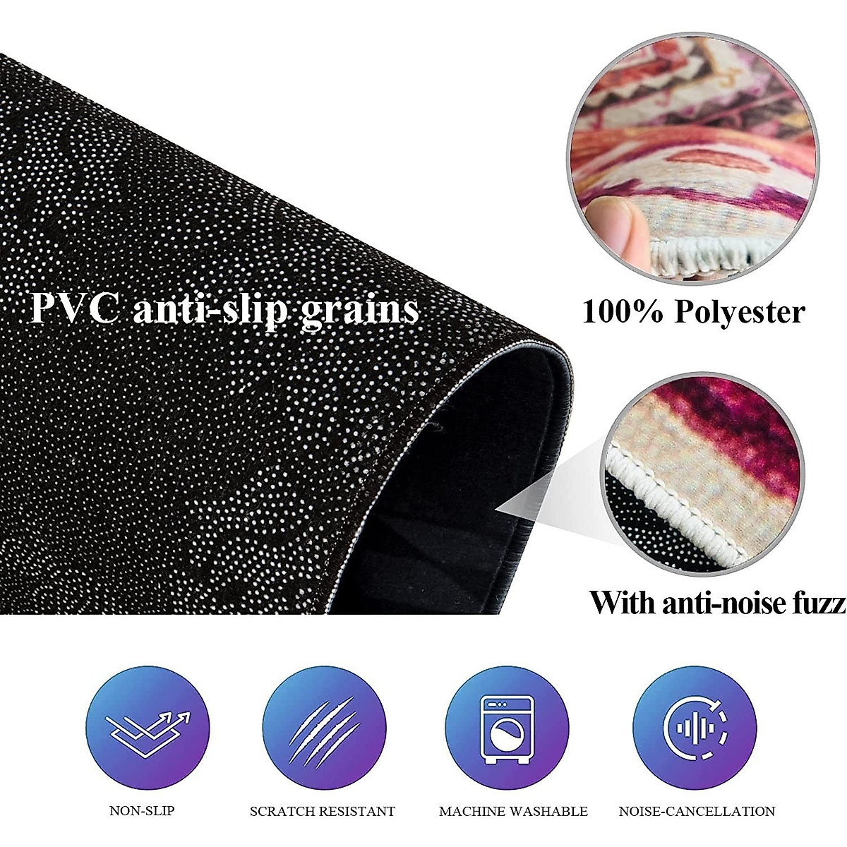 Gaming Chair mat for Hardwood Floor Office Chair Mat Octagon Floor Mats Computer Desk Chair Mat for Carpet Desk Chair Mat for Carpeted Floors,100cm (Color : 16)