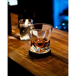 BaveL Whiskey Glasses - 10 OZ Premium Shaped Scotch Glasses set of 4,Glassware Set,Tumblers for Drinking Bourbon whiskey, Cognac, Irish Whisky,Vintage Elegant whiskey glass