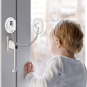 Refrigerator Door Lock keyless, Proof Fridge Lock Combination File Drawer Lock, Safety Cabinet Locks, Strong Non-Marking Adhesive Cupboard Lock for Pantry Freezer and More (2PCS-White)