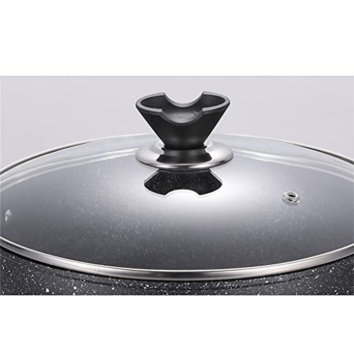 ROLTIN Cookware Set Black Pan with Lid Cutlery Collection Cookware Cutlery Cookware Nonstick Kitchen Supplies (Color : Black, Size : See Description) (Black See descripti