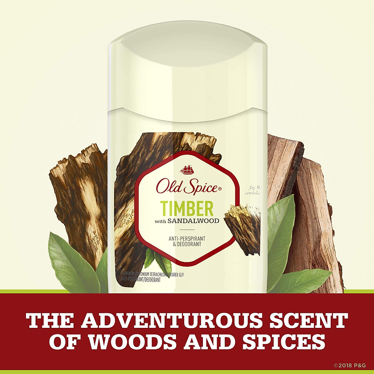 Old Spice Antiperspirant Deodorant for Men, Timber With Sandalwood, Inspired by Natural Elements, Invisible Solid, 2.6 Oz, Pack of 12