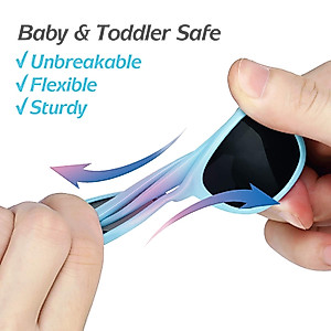 NACUWA Baby Sunglasses - 100% UV Proof Sunglasses for Baby, Toddler, Kids - Ages 0-2 Years - Case and Pouch included