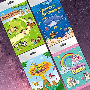 200pcs cute animal Gel Window Clings, reusable gel window stickers for kids, Jungle Animal, Sea animals, dinosaur, unicorn themed Window Gel Clings Decals Stickers for Kids Home Airplane Classroom Nursery Party Supplies Decorations