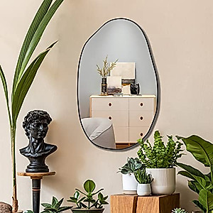 CASSILANDO Irregular Asymmetrical Mirror Wall Mounted, Unique Vanity Mirror,Shaped Dressing Mirror Decorative for Living Room, Bathroom, Bedroom, Entryway Wall Decor, 33.5"×20.5"