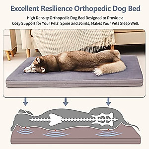 Dog Beds for Extra Large Dogs Orthopedic Jumbo Dog Bed Pet Bed Mat 47 inch Joint Relief Pets Sleeping Mattress, Non Slip Removable Washable Cover