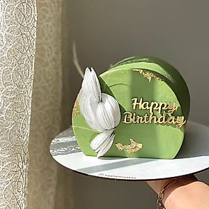 Happy Birthday Cake Toppers Mirror Acrylic Cake Topper Side Cake Decorations Gold Cake Inserts Cake Decorating Supplies Cupcake Toppers for Kids Birthday Cake Decor Birthday Party Decorations,6pcs
