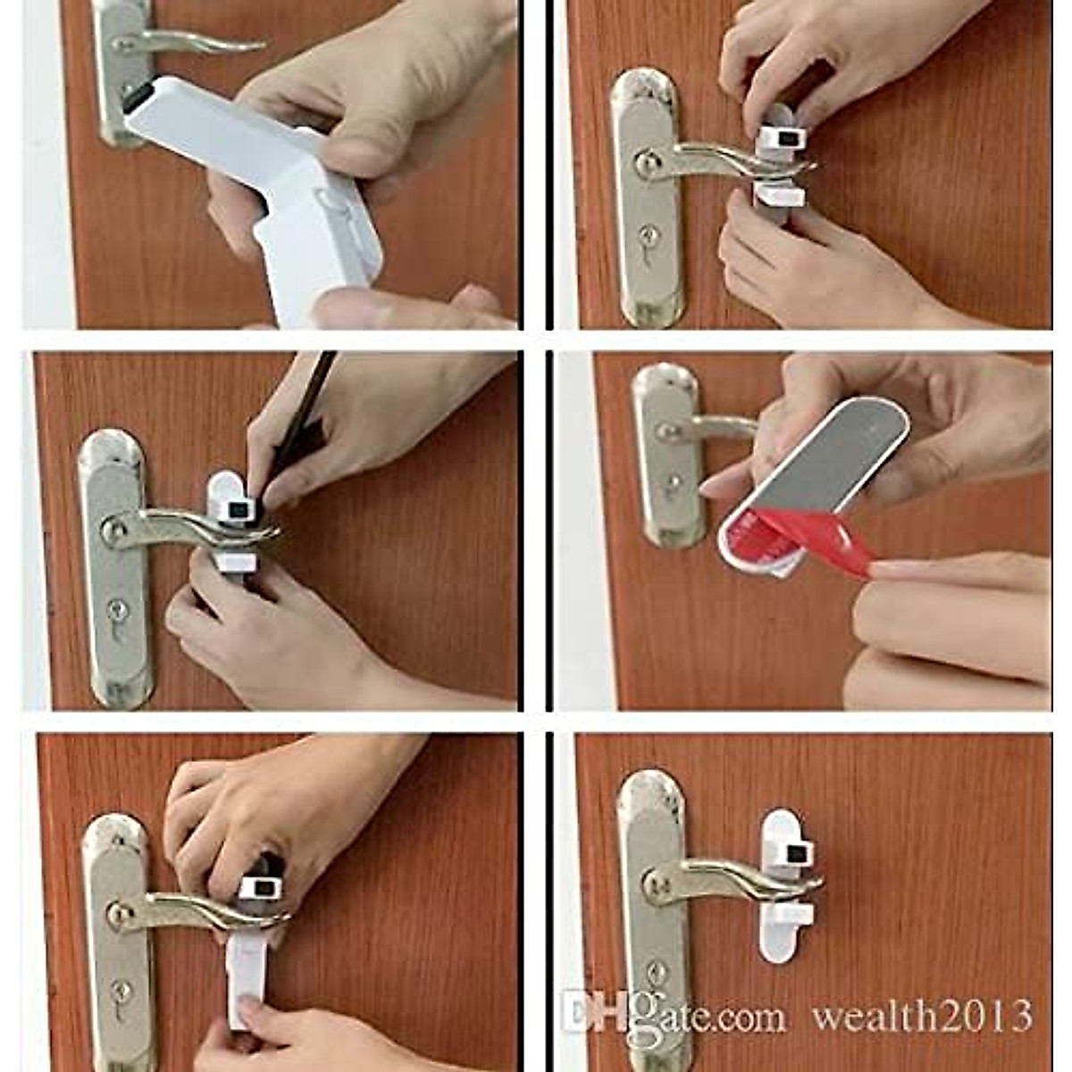 ZogeeZ Childproof Door Lever Lock (2 Pack) Prevents Toddlers from Opening Doors. Easy One Hand Operation Extra Strong Adhesive - Simple Install, No Tools Needed