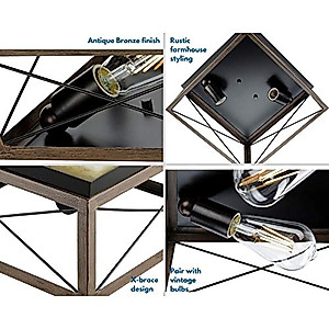 Briarwood Collection Antique Bronze Two-Light Farmhouse Flush Mount Ceiling Light