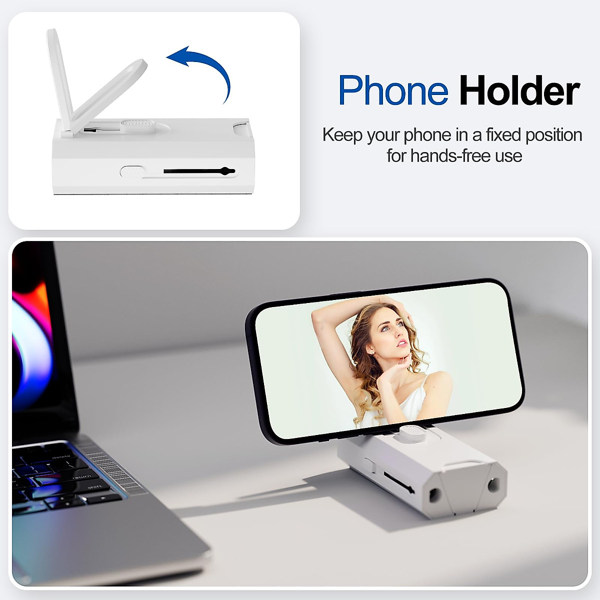 8-in-1 Airpod Cleaner Kit & 2 Extra Cleaning Cloths, Airpods Cleaning Kit, Phone Cleaning Kit, Screen Cleaner, Laptop Cleaning, Keyboard Cleaner, Device Cleaning Kit for Earbuds/MacBook/Earphone