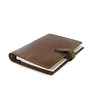 Filofax Malden Leather Organizer Agenda Calendar Bundle with DiLoro Ballpoint Pen (Ochre 2023 With Pen, A5 Paper Size 8.26" x 5.82")