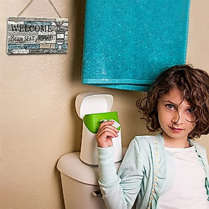 Printed Wood Plaque Sign Wall Hanging Welcome Sign Please Seat yourself Wall Art Sign Size 11.5" x 6" (Blue-Black)