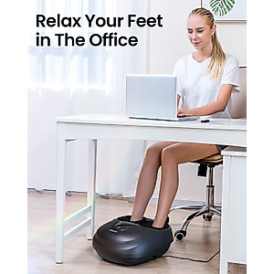 RENPHO Shiatsu Foot Massager with Heat,Electric Foot Massager for Circulation and Pain Relief with Remote,Deep Kneading,Squeezing,Size up to 12