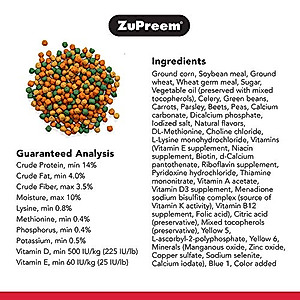 ZuPreem VeggieBlend Smart Pellets Bird Food for Medium Birds, 2 LB Bag - Made in USA, Daily Nutrition, Essential Vitamins, Minerals for Cockatiels, Quakers, Lovebirds, Small Conures