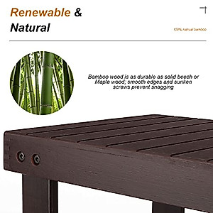 PayLessHere Bamboo Shoe Bench, Shoe Rack for Boots, Entryway Storage Organizer, 3-Tier Shoe Shelf, for Hallway, Bathroom, Living Room, Corridor, Black