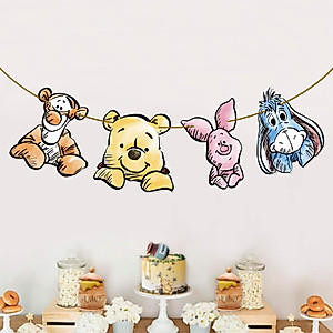 Winnie Banner For The Pooh Baby shower Decorations The Pooh Birthday Banner Winnie and Friends Party Supplies Winnie Theme Party Favor