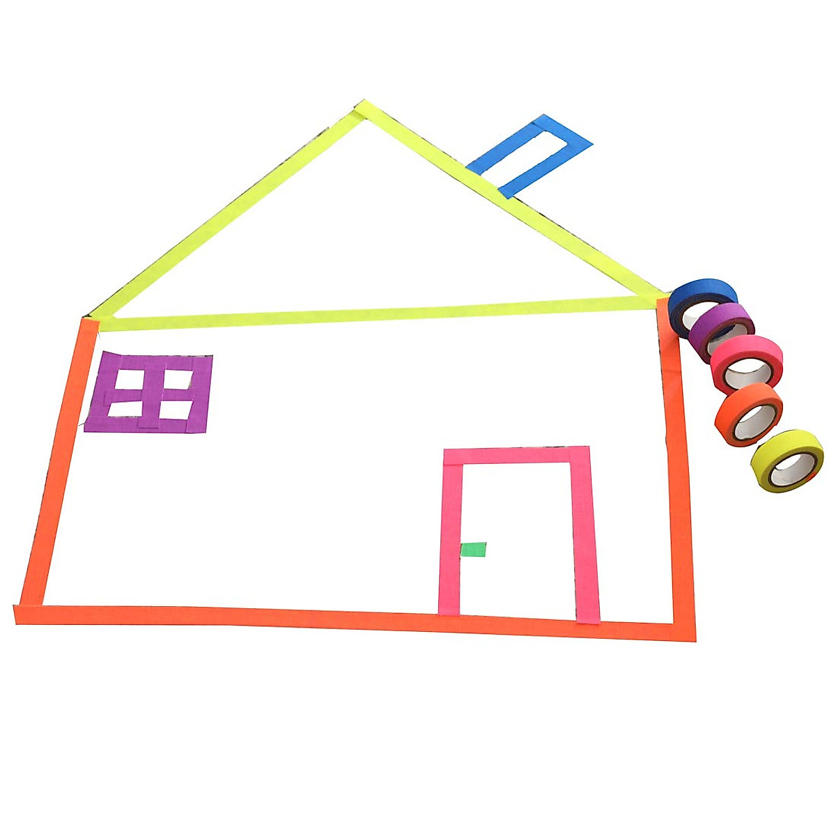 WELSTIK 6-Pack Super Bright UV Blacklight Reactive Fluorescent/Neon Gaffer Tape,6 Colors, 0.6 in x 16.4ft Per Roll, for Black Light Party Supplies