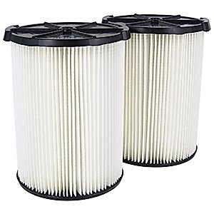 Ridgid VF4200 Genuine Replacement 1-Layer Everyday Dirt Wet/Dry Vac Filter for Ridgid 5-20 Gallon Vacuums (2 pack VF4000)