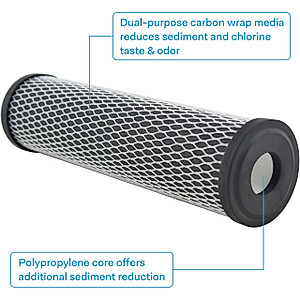 SpiroPure SP-C1 10x2.5 5 Micron Dual Purpose Sediment and Carbon Water Filter Cartridge C1 155002-43 D-10A (Case of 24)