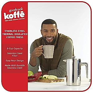 GoodCook Koffe 8-Cup Stainless Steel Thermal Coffee Press