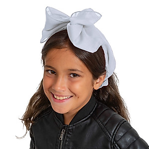 Skeleteen Chiffon Head Neck Scarf - White Classic Retro Sheer Square Head Scarves Handkerchiefs Handbag Ties for Women and Girls