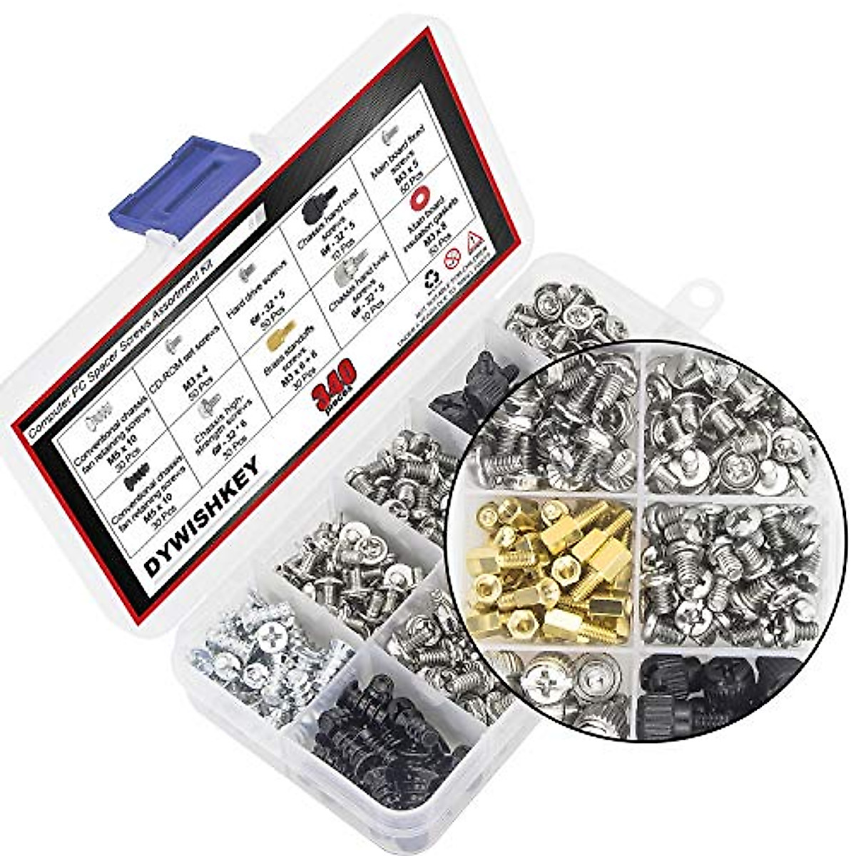 DYWISHKEY Computer Screws Standoffs Set Assortment Kit, 340 PCS