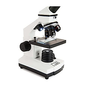 Celestron – Celestron Labs – Monocular Head Compound Microscope – 40-400x Magnification – Adjustable Mechanical Stage – Includes 10 Prepared Slides