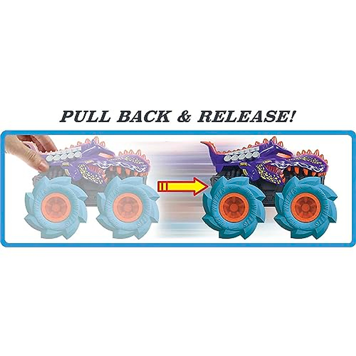 Hot Wheels Monster Trucks Twisted Tredz Creature Themed 1:43 Scale Flywheel Friction Motor Assorted Stylized Giant Wheels Power Over Terrain and Obstacles for Crashing and Smashing Action Kids